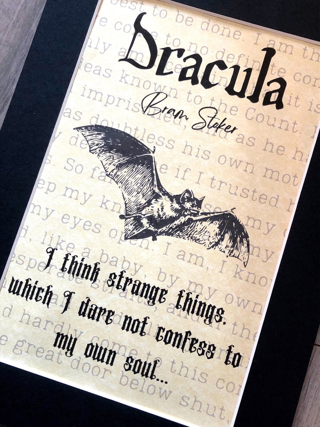 Bram Stokers Dracula Parchment Print, Gothic Literature, Vampire Art ...