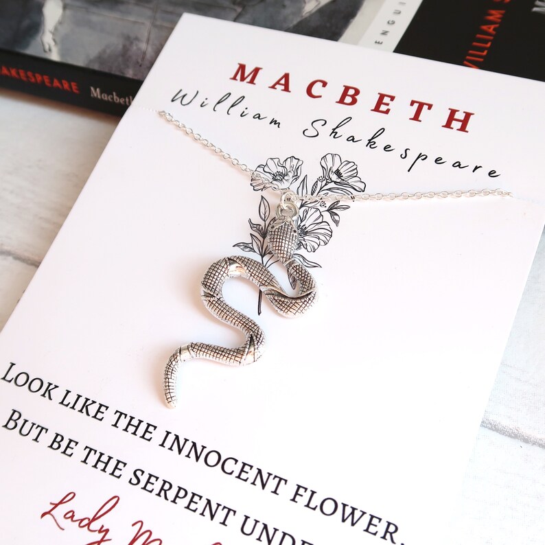 William Shakespeare Macbeth Necklace Book Lover Literary - Etsy UK