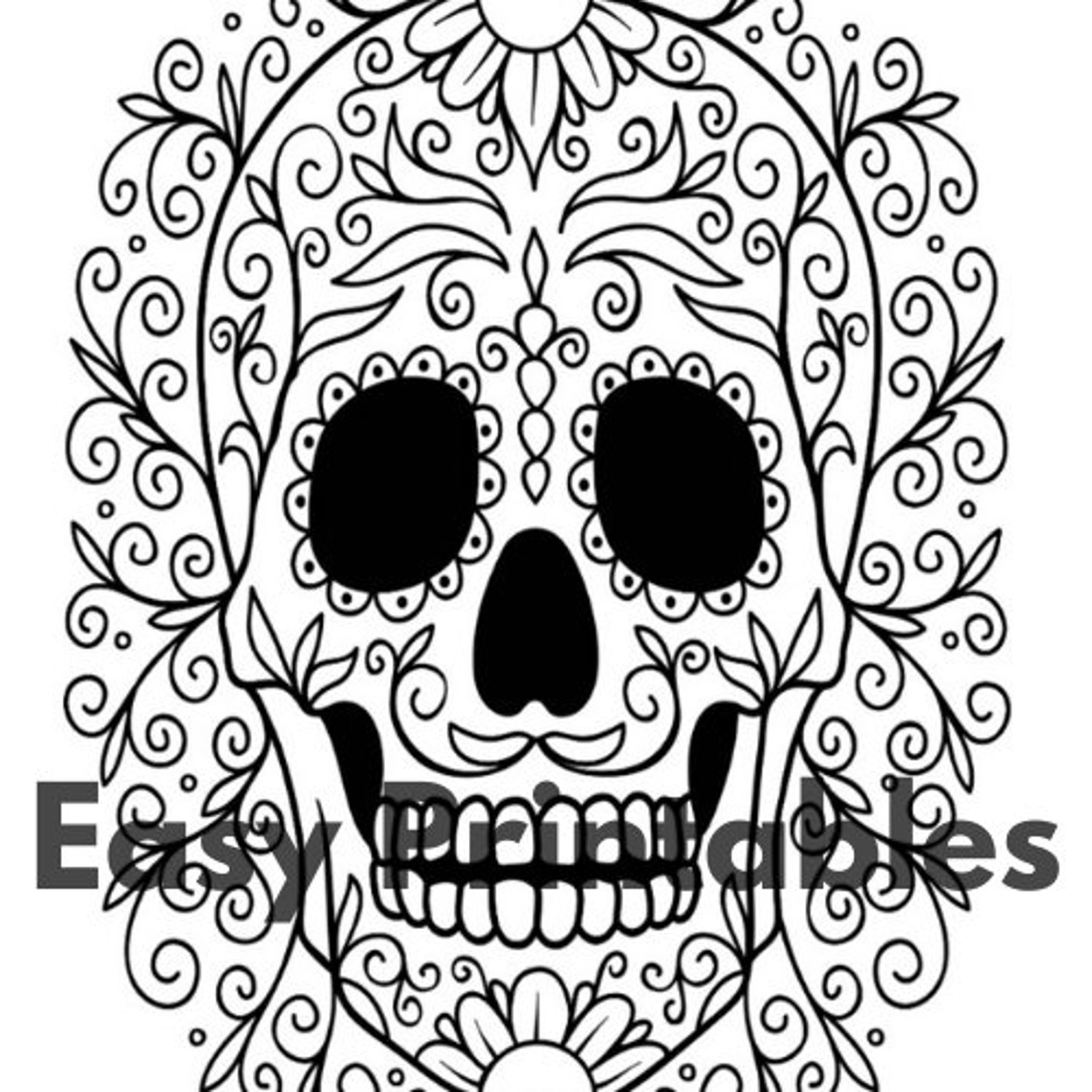 107 Printable Skull Coloring Pages - Etsy