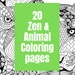 20 Printable Zen and Animal Coloring Pages - Etsy