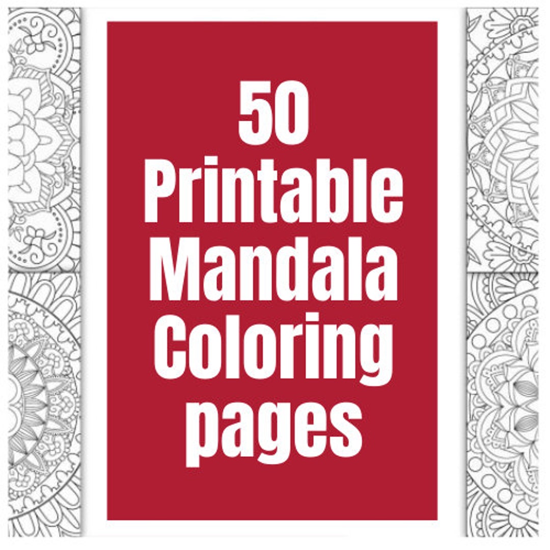 50 Printable Mandala Coloring Pages - Etsy