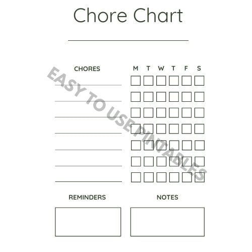 Chore Chart - Etsy