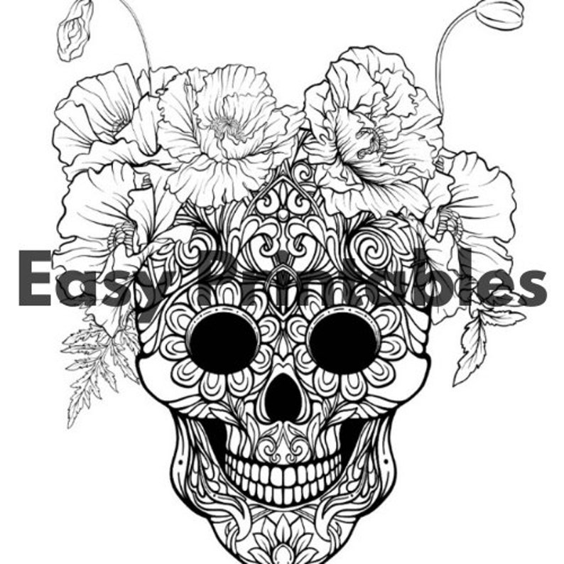 107 Printable Skull Coloring Pages - Etsy