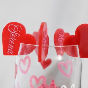 Heart Drink Tag | Acrylic Custom Markers for Parties - Etsy