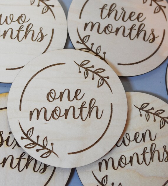 Baby Monthly Milestone Rounds for Photos From One Month to 12 - Etsy