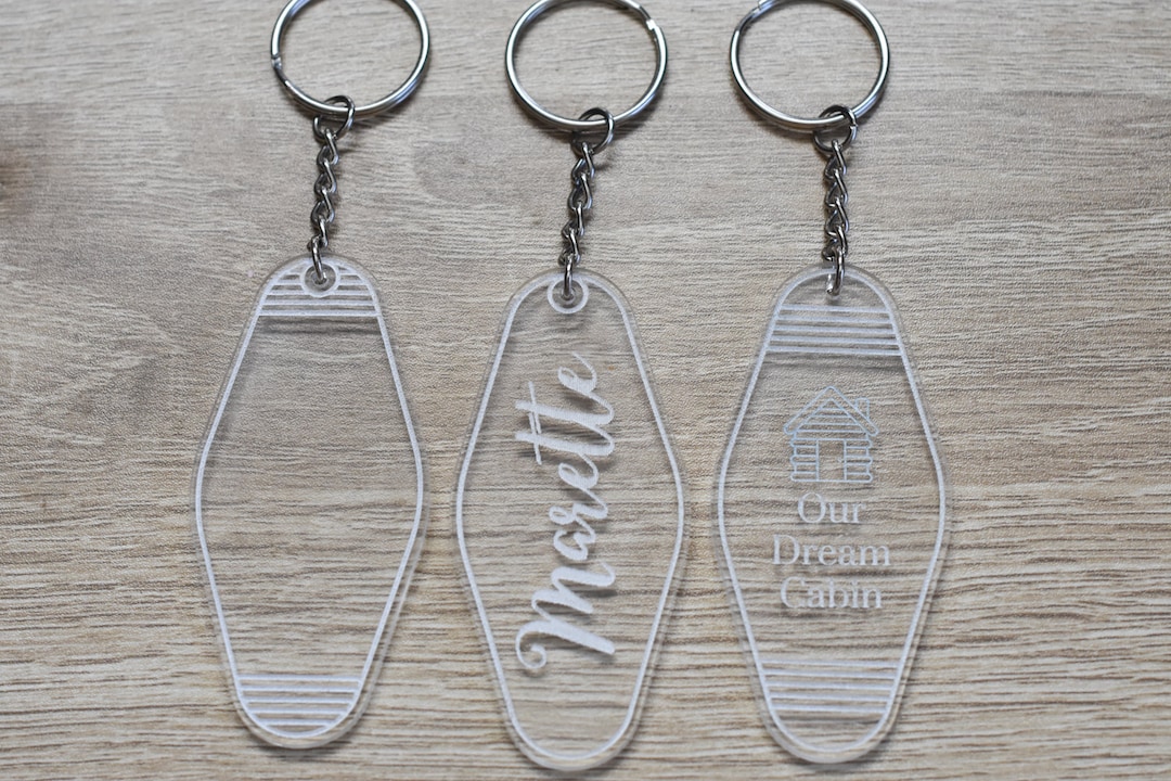 Personalized Hotel-style Keychain, Custom Vintage Look on Acrylic ...
