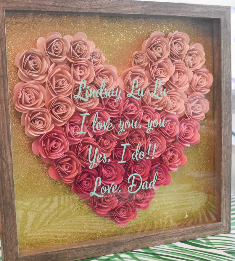 Personalized Flower Shadow Box | Custom Quote, Wedding Gift - Etsy
