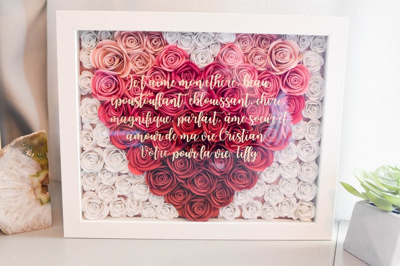 Personalized Flower Shadow Box | Custom Quote, Wedding Gift - Etsy