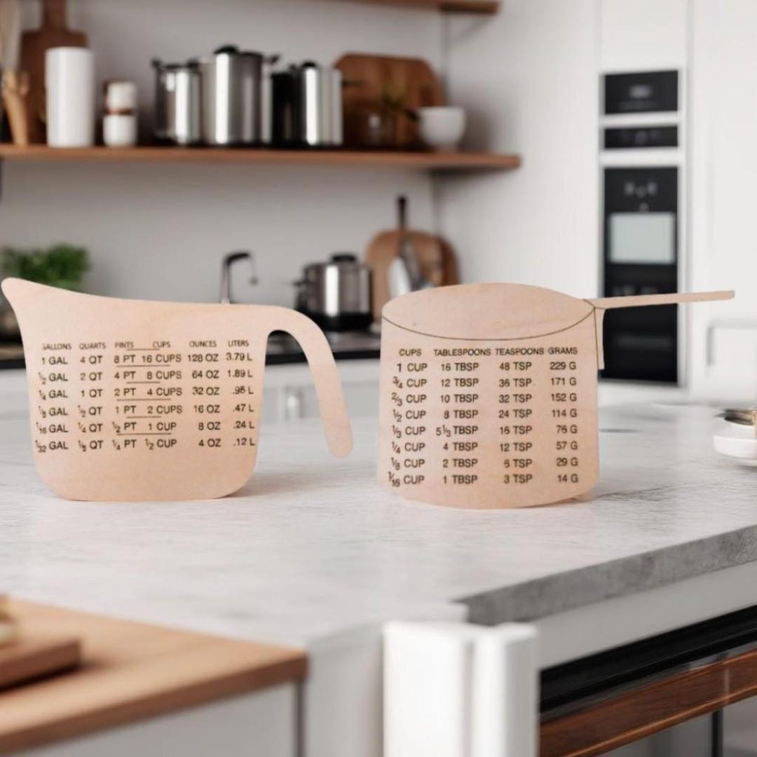 Kitchen Measurement Conversion Chart Magnet Set for Dry and Wet ...