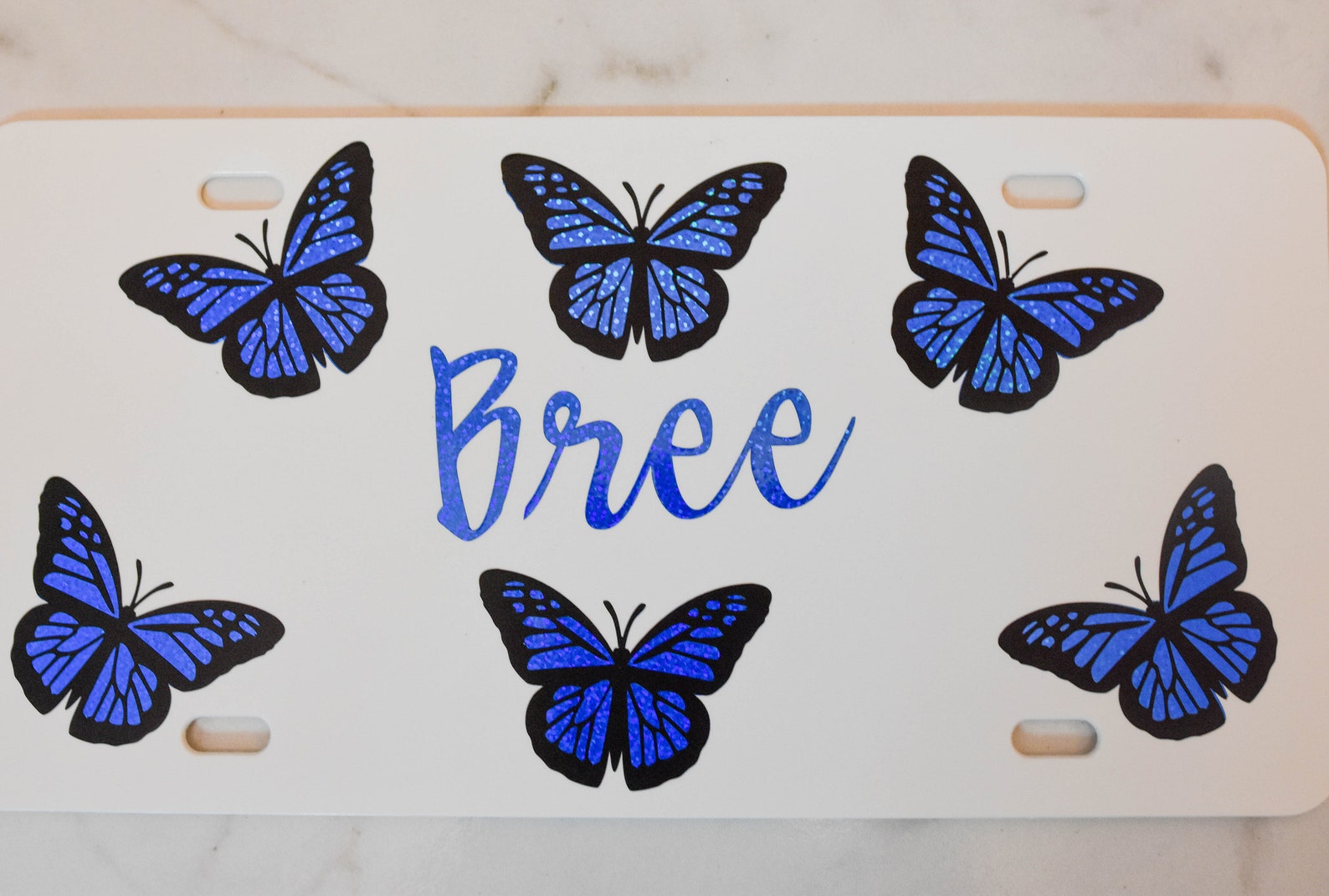 Personalized Butterfly License Plate | Holographic Car Tag, Custom Name ...