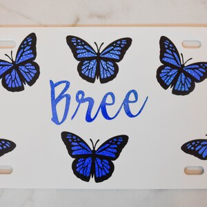 Personalized Butterfly License Plate | Holographic Car Tag, Custom Name ...
