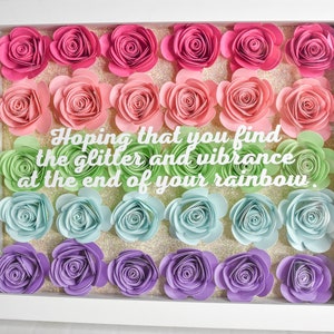 Pastel Rainbow Flower Shadow Box Custom Shadow Box Frame for Kid's ...