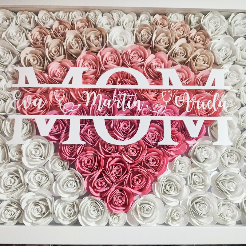 Mom Shadow Box Flowers - Etsy