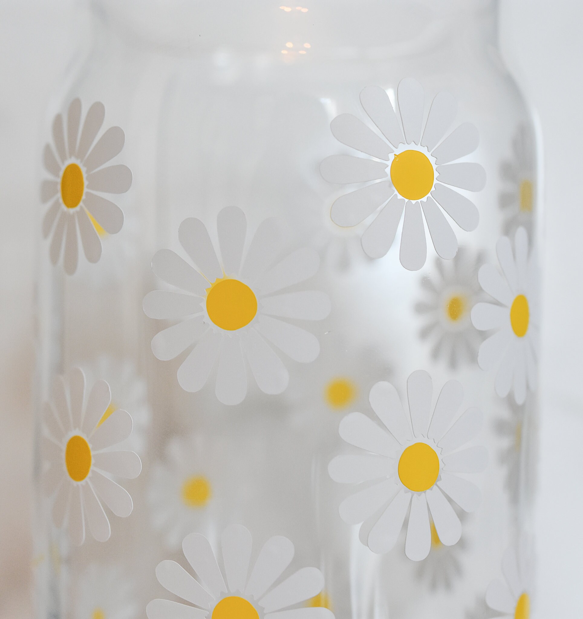 Daisy Coffee Glass Flower Iced Coffee Glass Beer Can Glass | Etsy