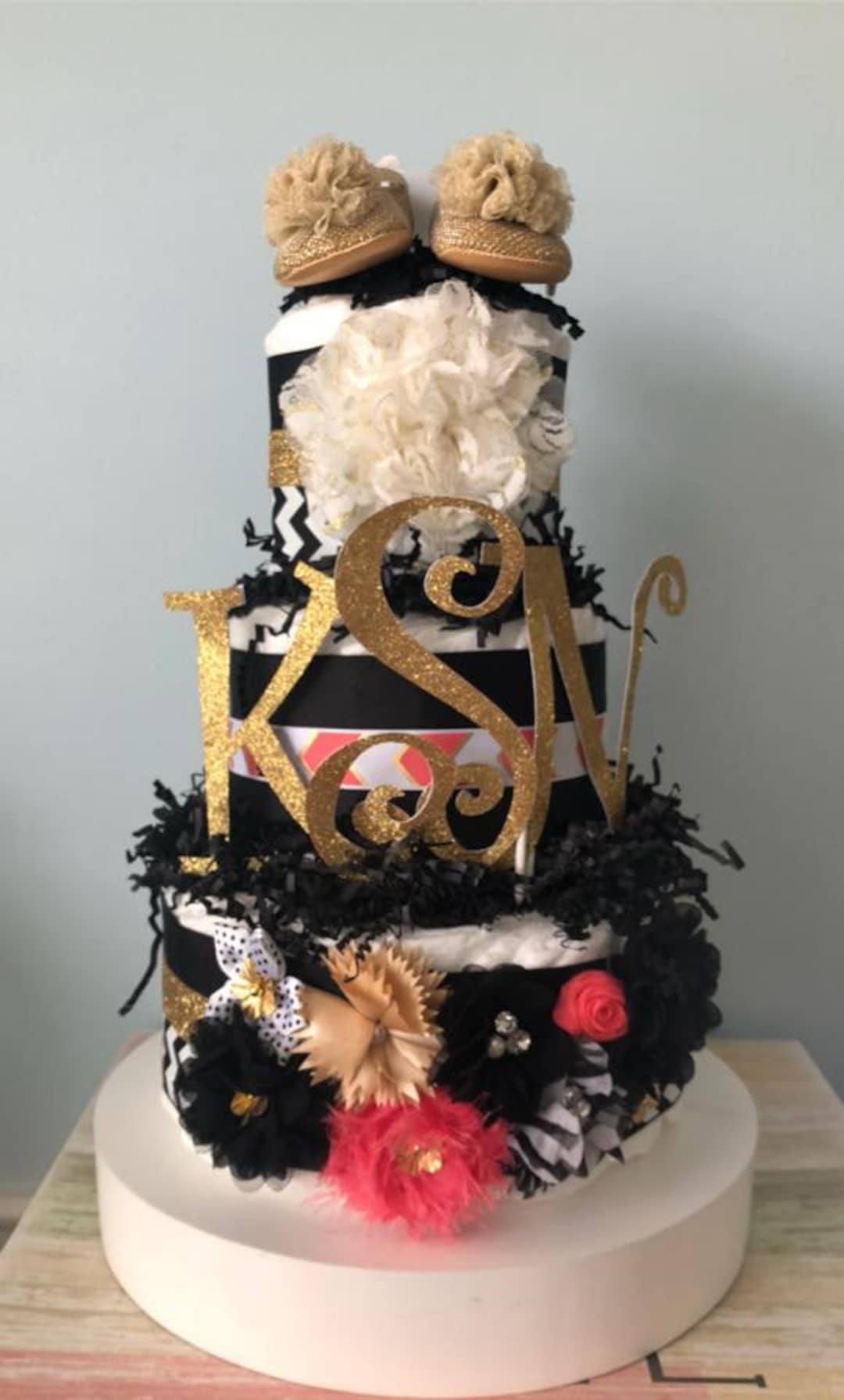 3 Tier Cake With Your Choice of Ribbon and Letters - Etsy