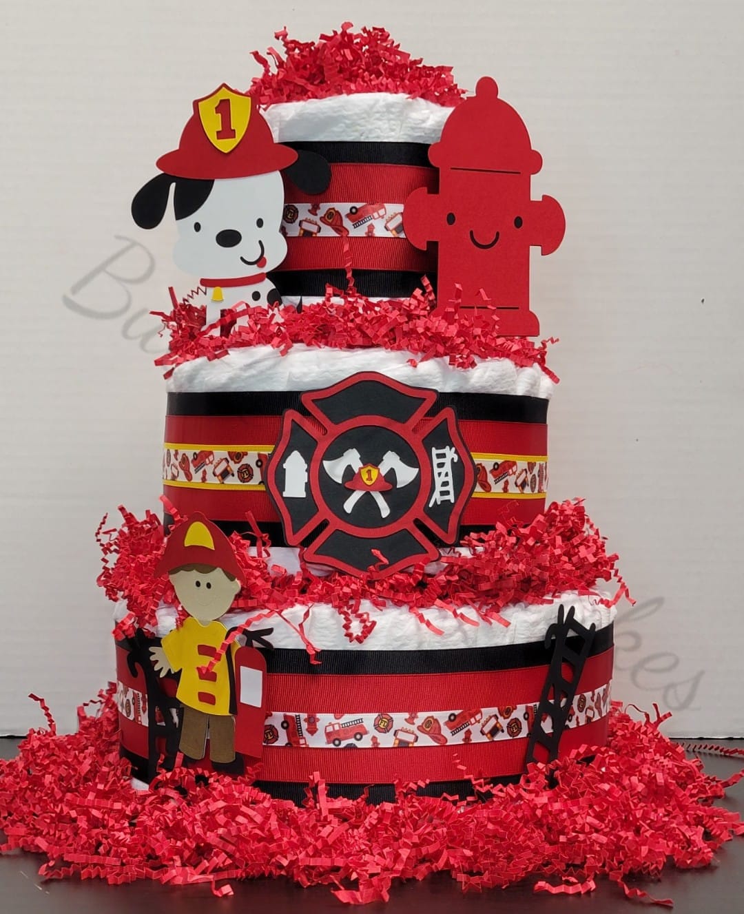 Firefighter Theme Round or Square Diaper Cake - Etsy
