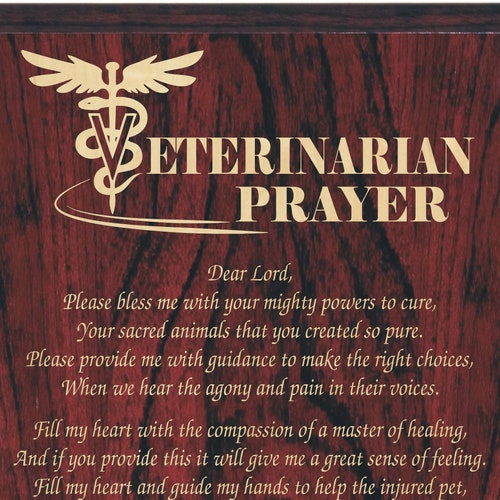 Veterinarian Prayer Plaque Personalized Poem Engraved Vet Tech - Etsy