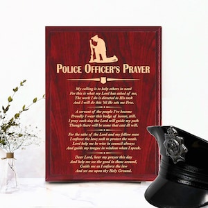 Police Officer's Prayer Personalized Laser Engraved Custom Name Date ...