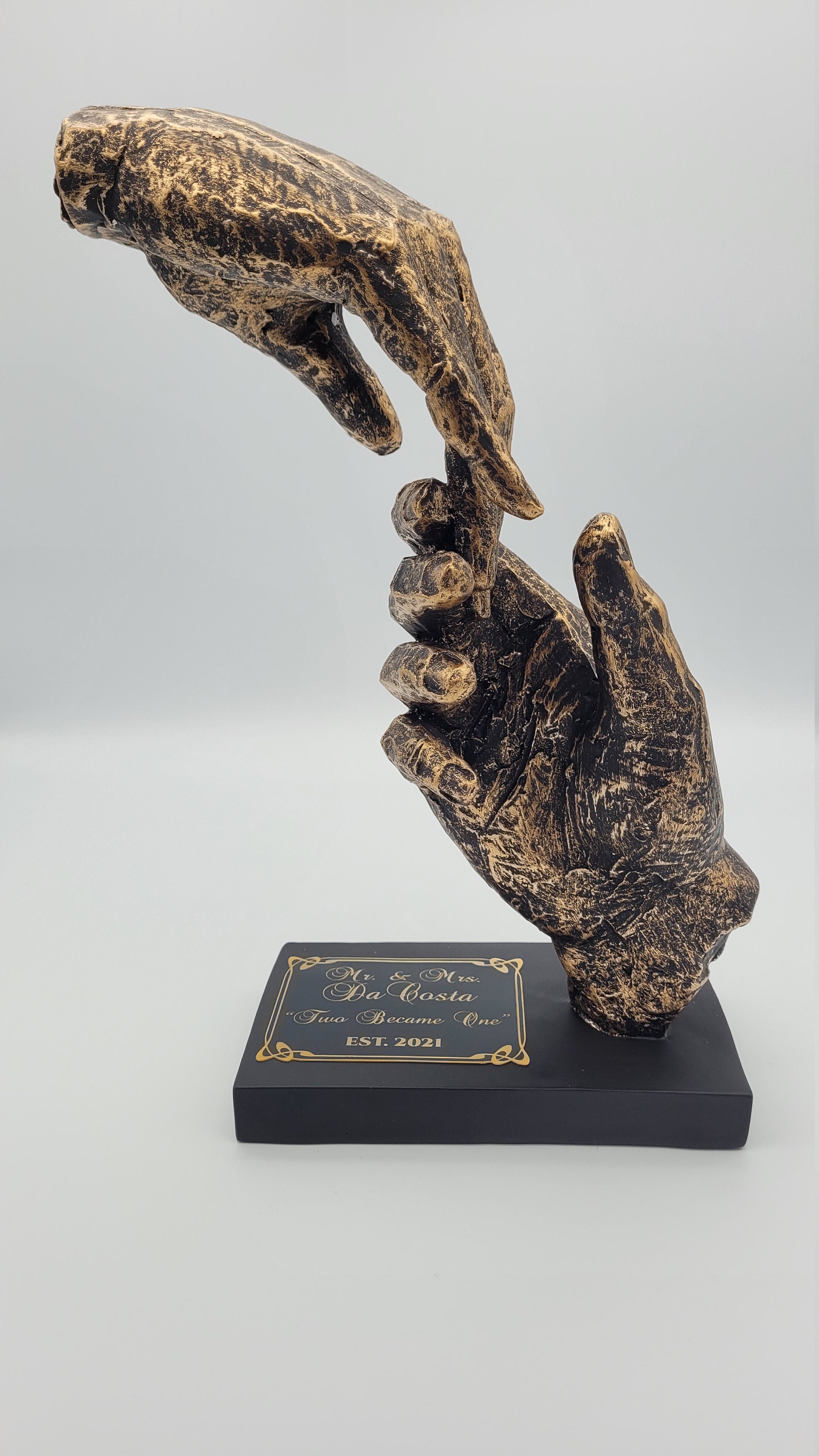 Reaching Hands Sculpture Personalized Laser Engraved Plaque Love Hope ...
