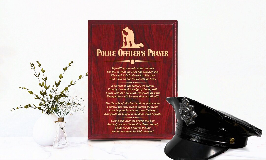 Police Officer's Prayer Personalized Laser Engraved Custom Name Date ...