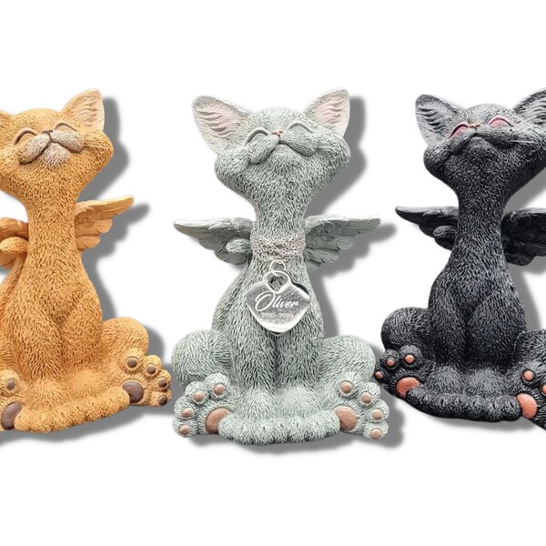 Cat Angel Statue - Etsy