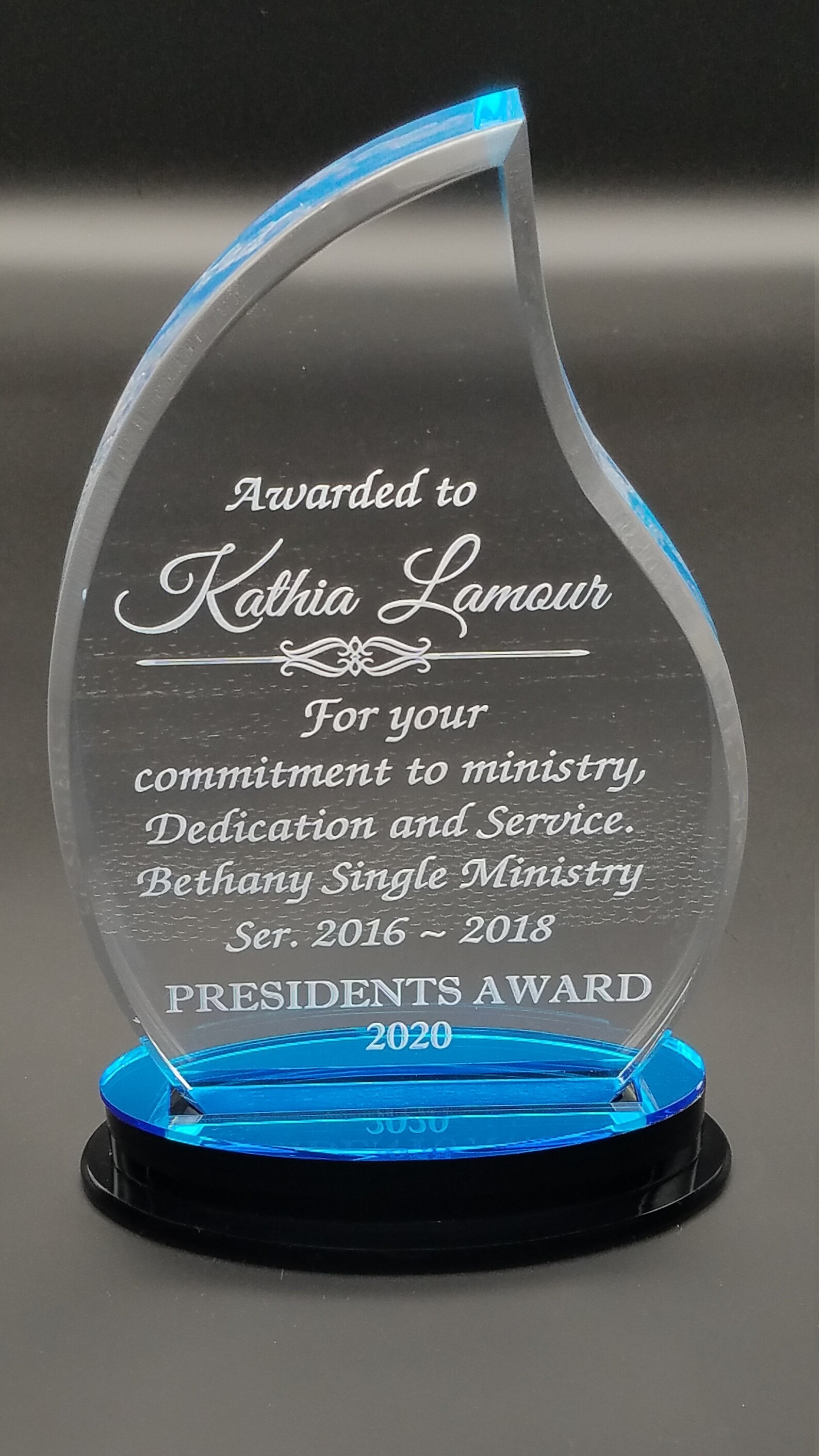 Personalized Engraved Award Acrylic Trophy Plaque Recognition ...