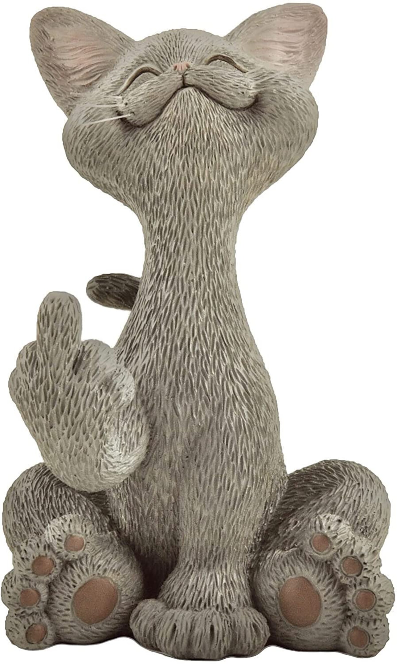 Catitude Statue Cat Sculpture Middle Finger With Personalized Keyring ...