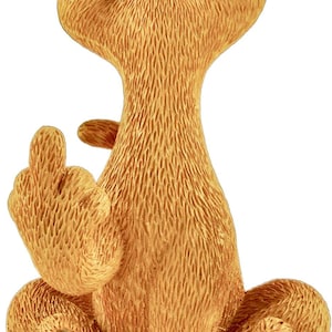 Catitude Statue Cat Sculpture Middle Finger With Personalized Keyring ...
