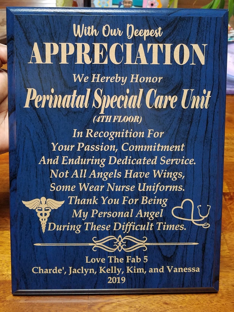 Nurse Appreciation Gift Personalized Wood Plaque Custom Poem Name RN ...
