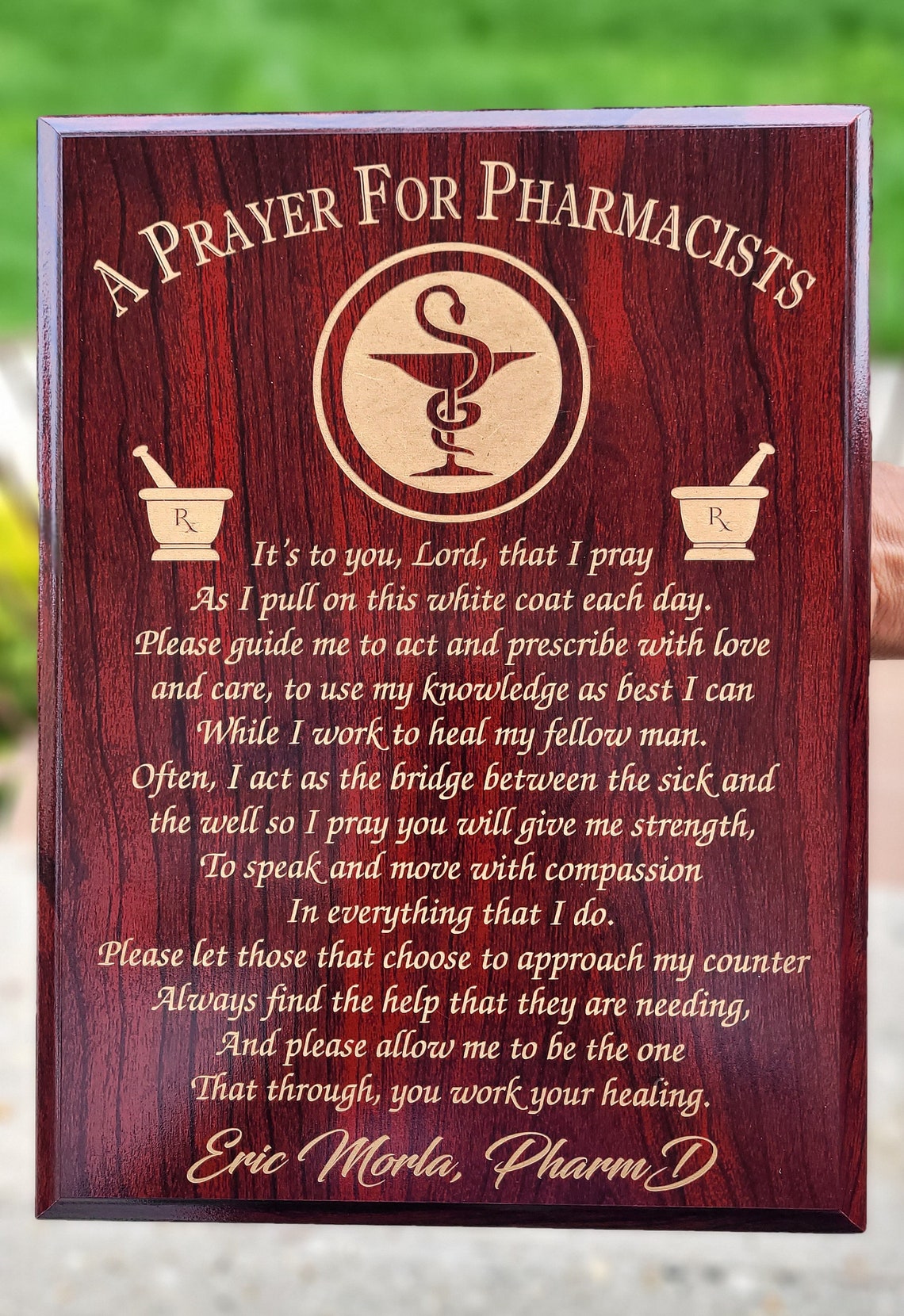 Personalized Pharmacist Gift Idea Prayer Plaque Appreciation - Etsy
