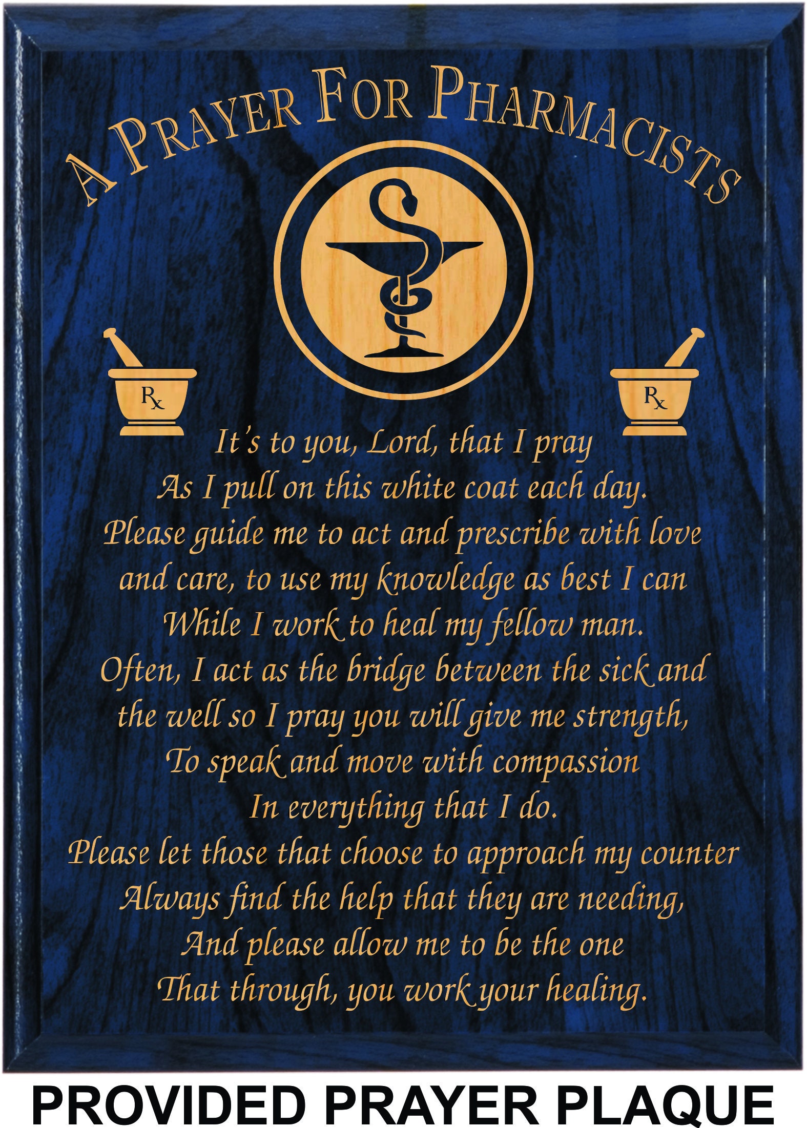 Personalized Pharmacist Gift Idea Prayer Plaque Appreciation - Etsy