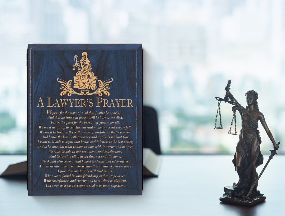 Lawyer Prayer Plaque Personalized Poem Engraved Attorney Gift Custom ...