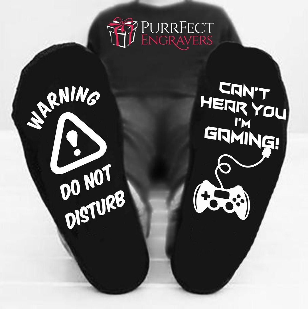 Personalised Gamer Socks Custom Funny Socks Do Not Disturb Gaming ...