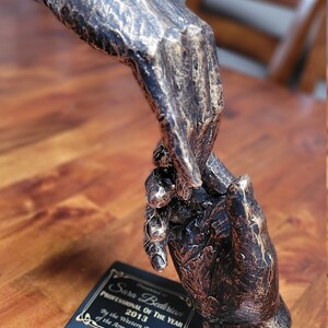 Reaching Hands Sculpture Personalized Laser Engraved Plaque Love Hope ...