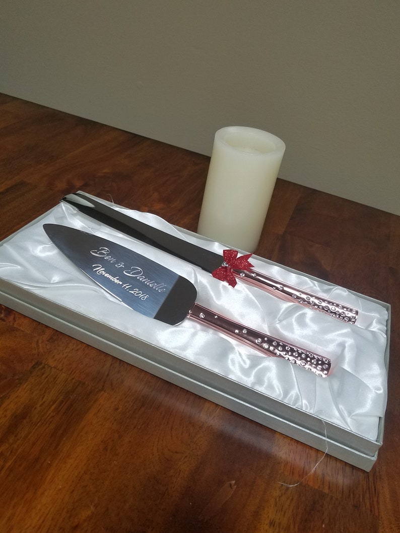 Wedding Cake Server Set With Crystal Handle Personalized - Etsy