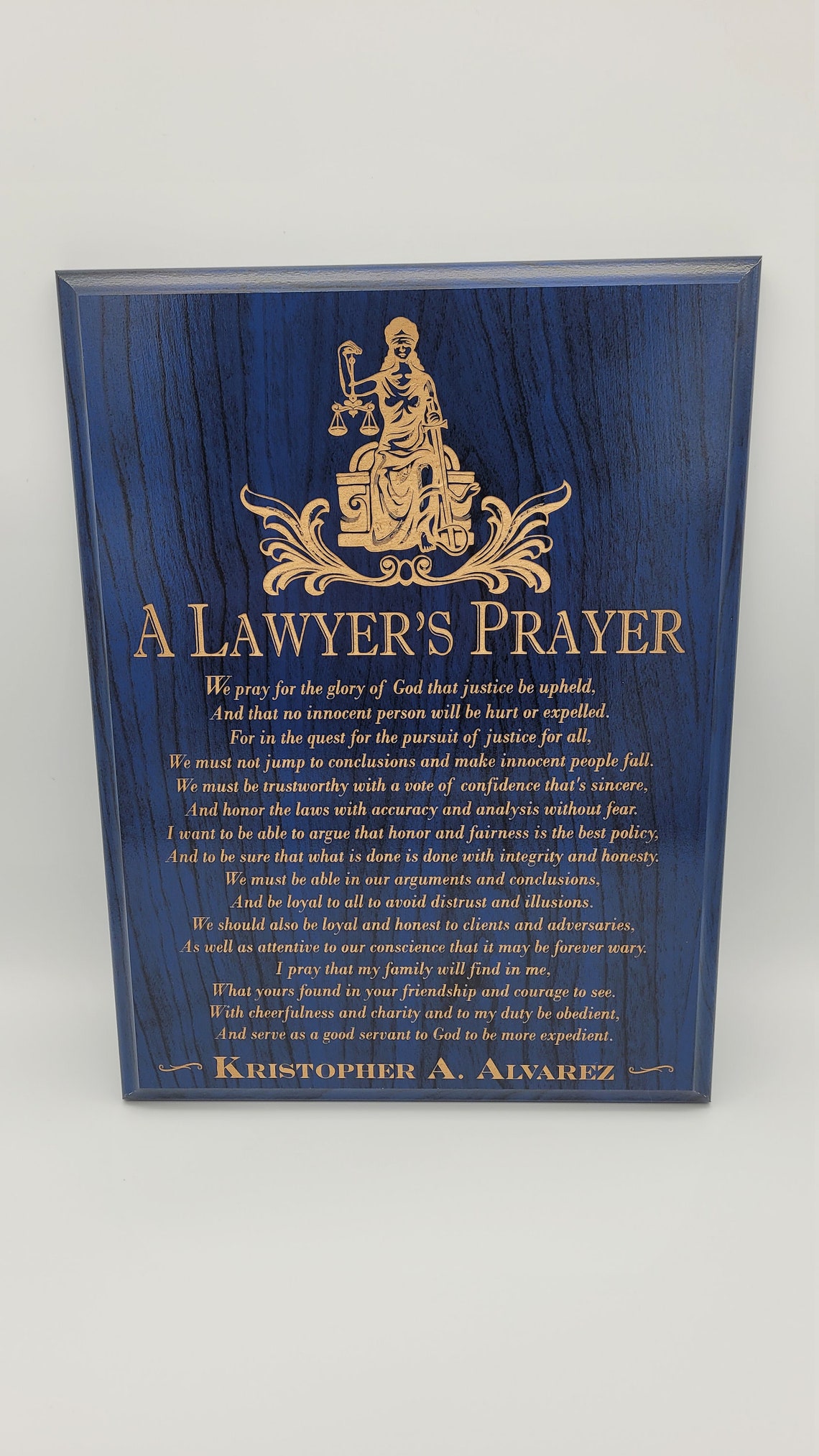 Lawyer Prayer Plaque Personalized Poem Engraved Attorney Gift | Etsy