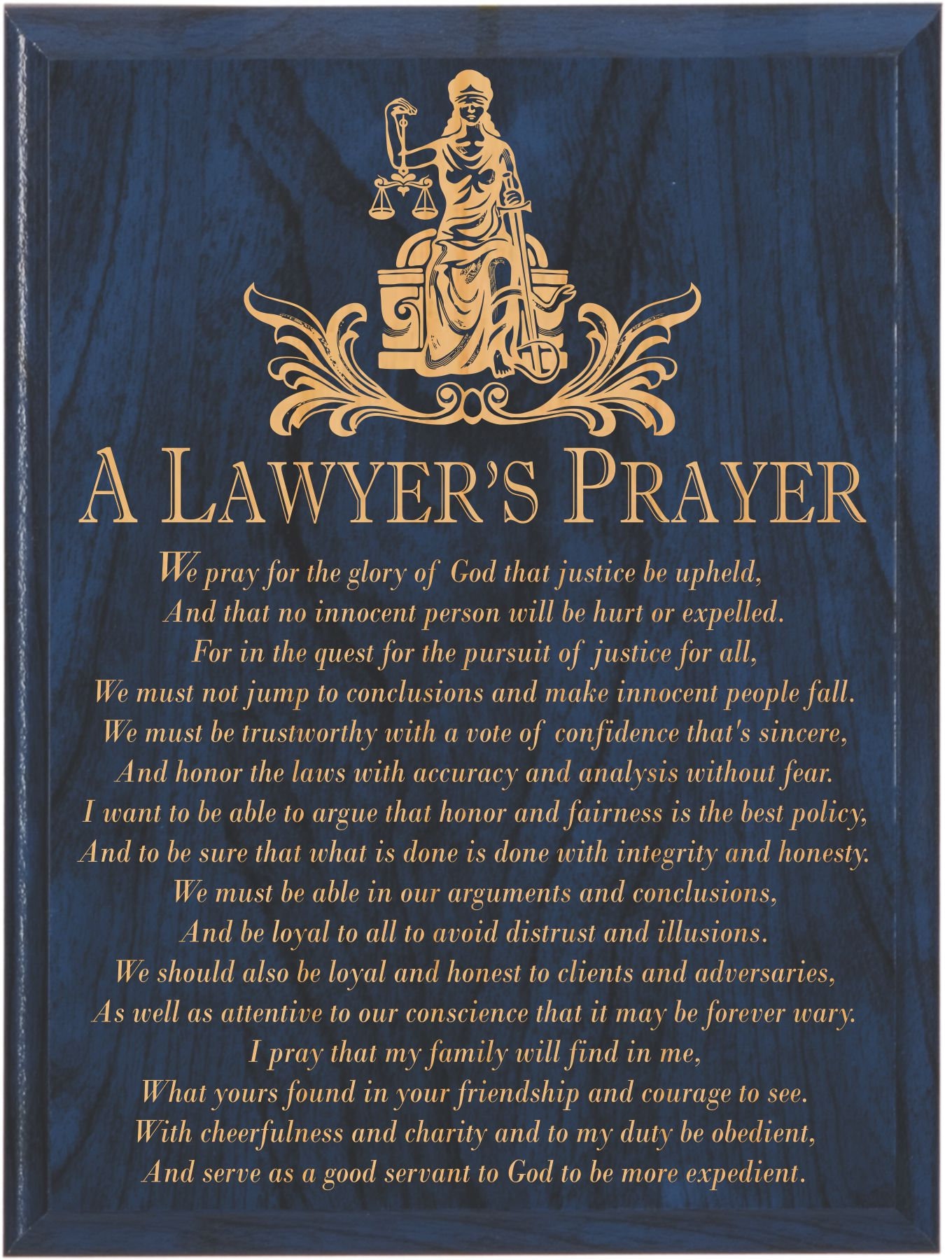 Lawyer Prayer Plaque Personalized Poem Engraved Attorney Gift | Etsy