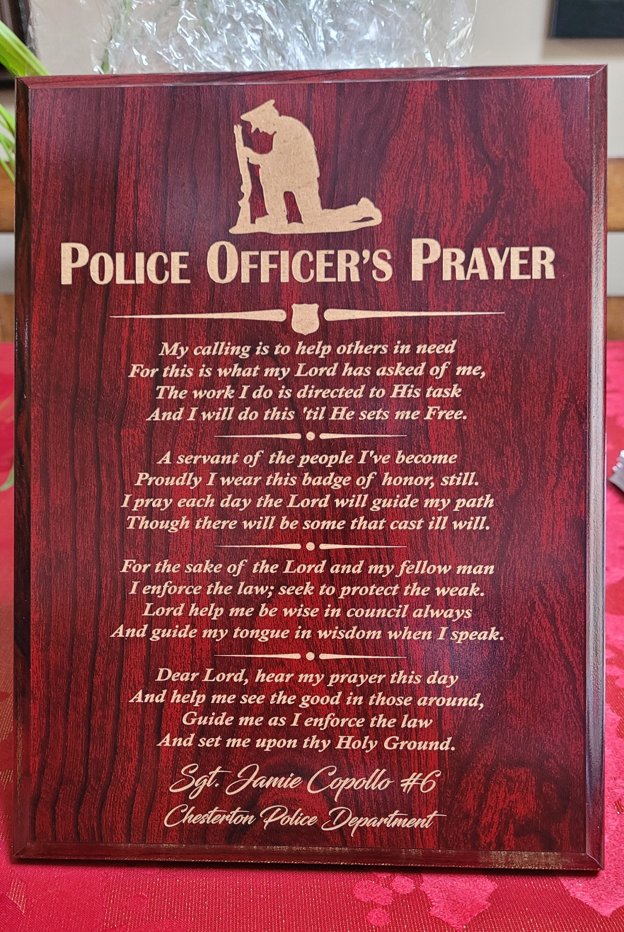 Police Officer's Prayer Personalized Laser Engraved Custom - Etsy Australia