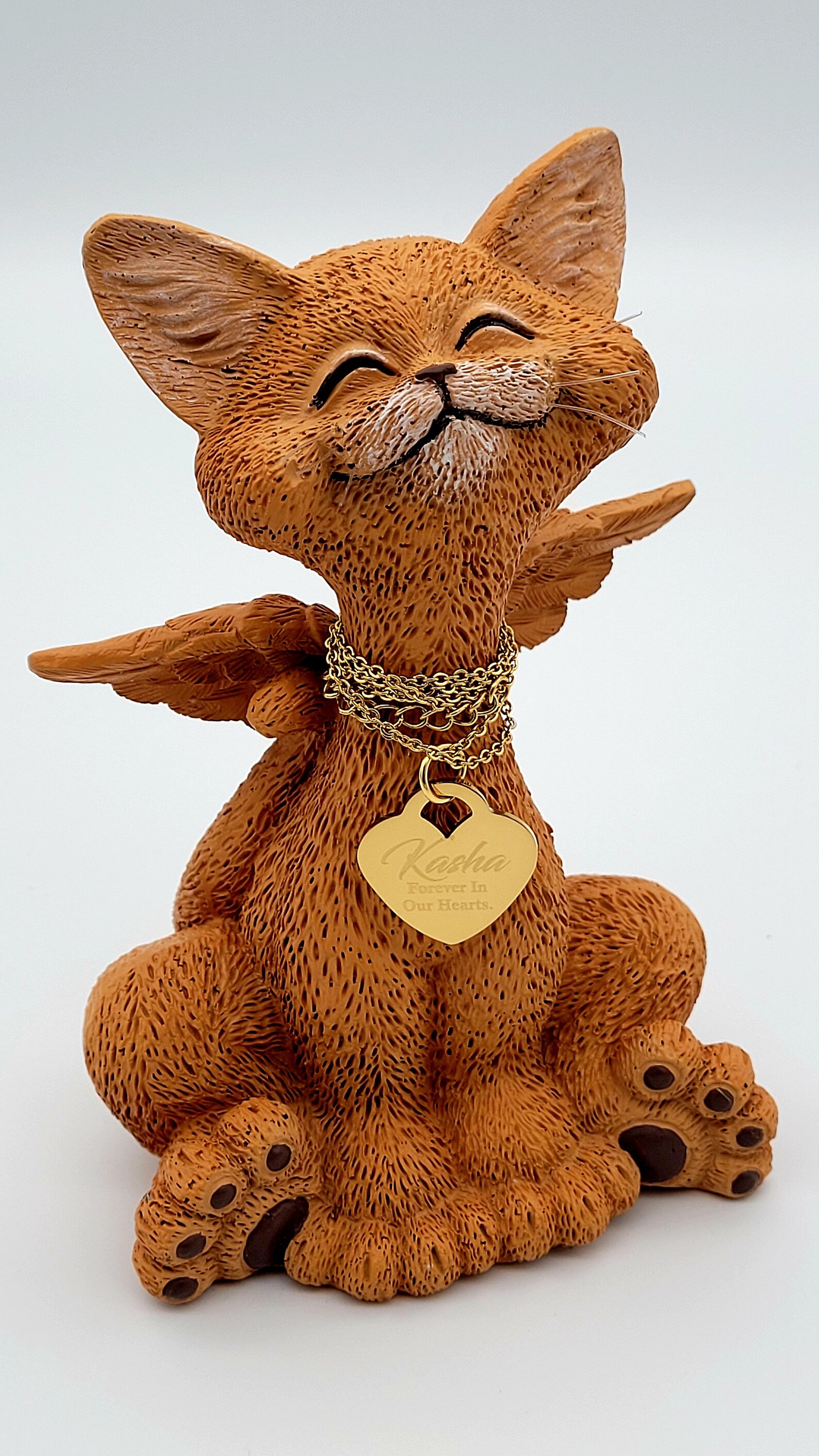 Winged Cat Sculpture With Personalized Collar Angel Kitty - Etsy