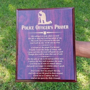 Police Officer's Prayer Personalized Laser Engraved Custom Name Date ...