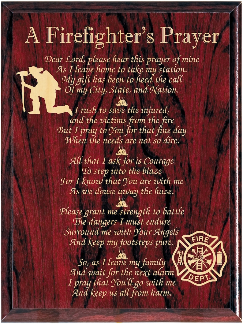 Firefighter's Prayer Plaque Firefighters Prayer | Etsy