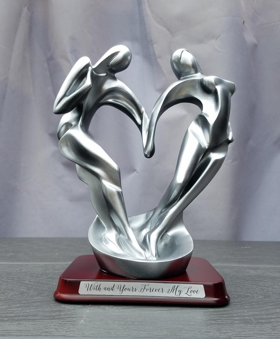 Personalized Statue Lovers Heart Wedding Sculpture Couple | Etsy
