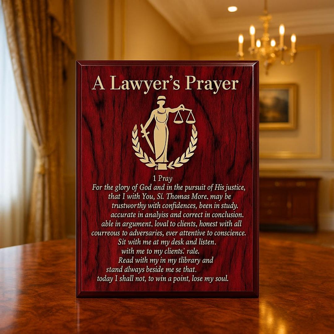 Personalized Lawyer Gift Idea Laser Engraved Prayer Plaque Law Business ...