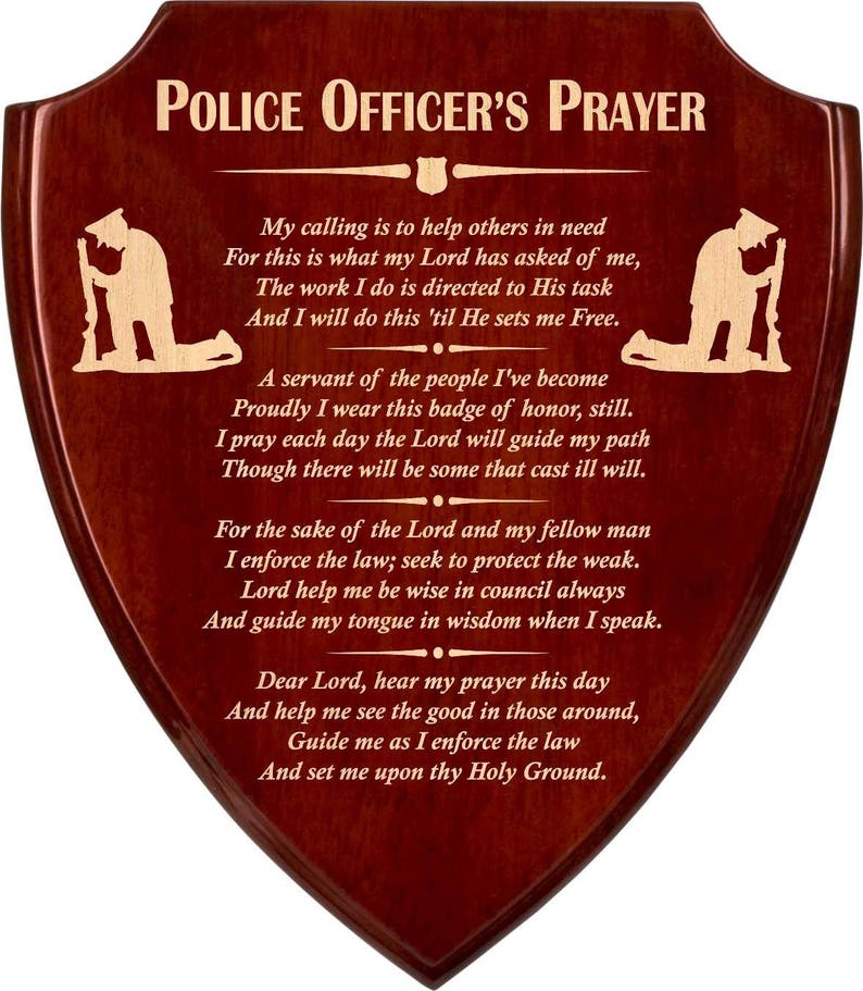 Police Officer's Prayer Personalized Laser Engraved Custom | Etsy