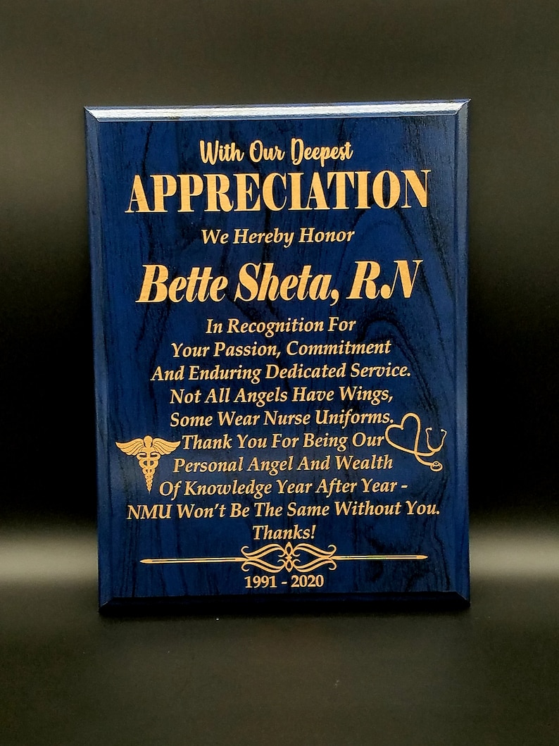 Nurse Appreciation Gift Personalized Wood Plaque Custom Poem | Etsy