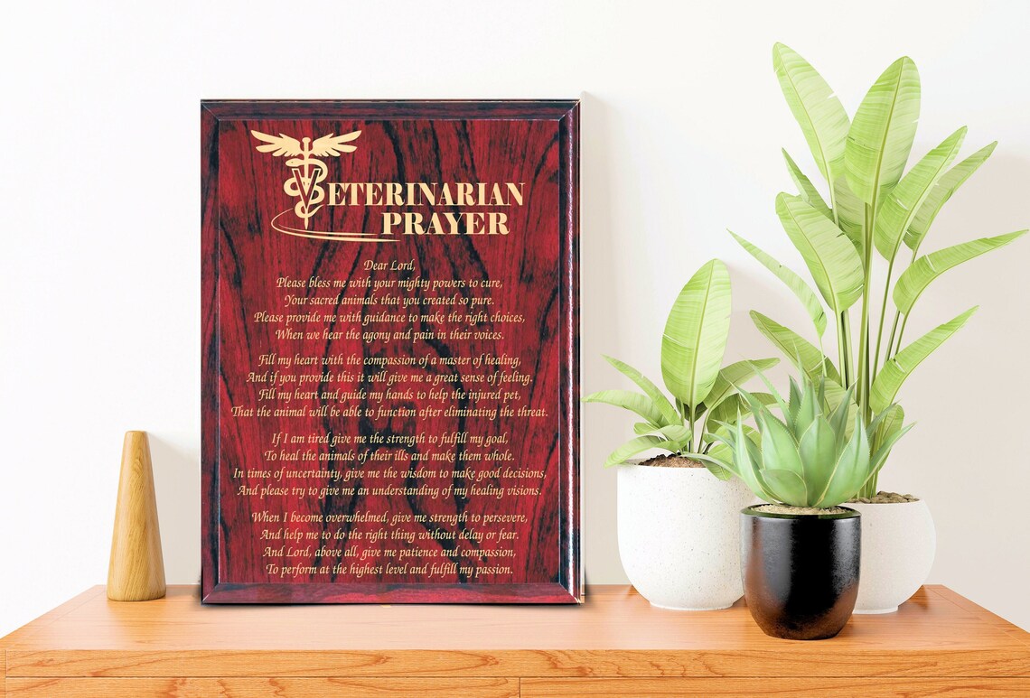 Veterinarian Prayer Plaque Personalized Poem Engraved Vet Tech - Etsy