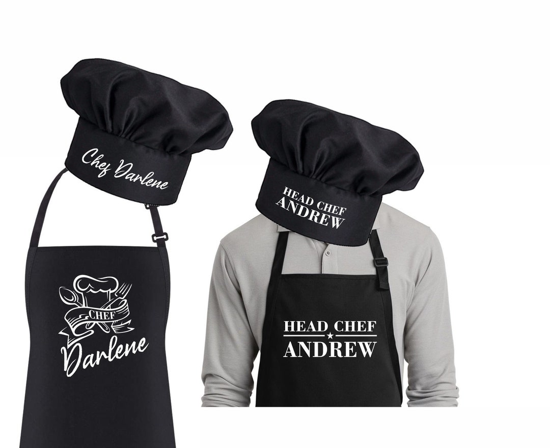Personalized Apron and Hat, Chef Hat and Apron, Large Pocket Apron ...