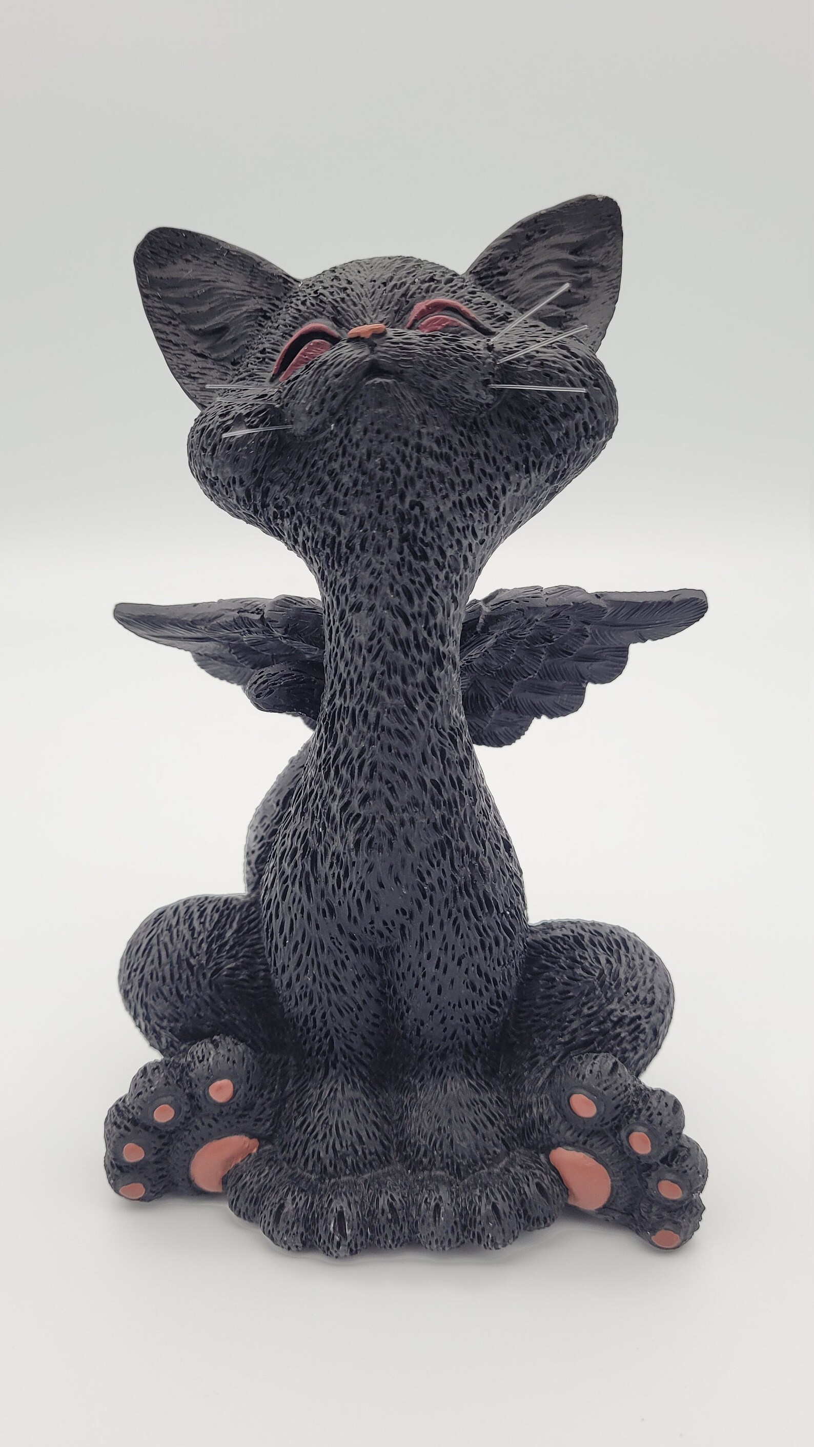 Winged Cat Sculpture With Personalized Collar Angel Kitty | Etsy