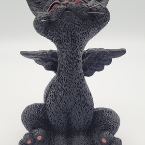 Winged Cat Sculpture With Personalized Collar Angel Kitty Figurine ...