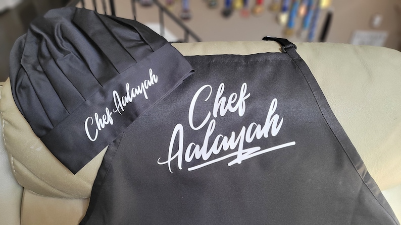Personalized Apron and Hat, Chef Hat and Apron, Large Pocket Apron ...